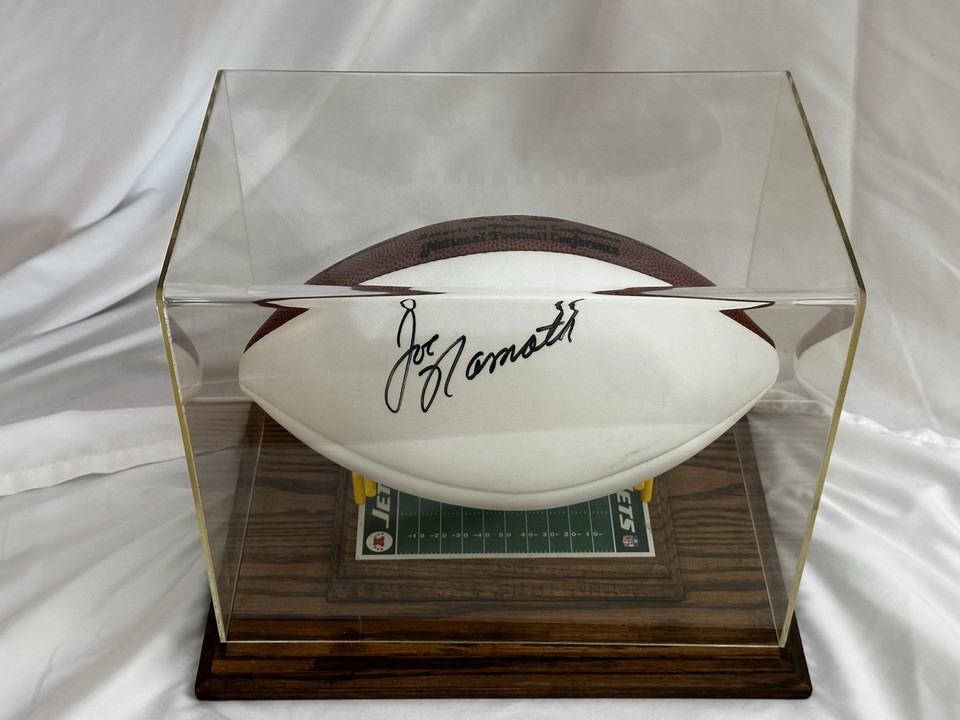 Joe Namath Autographed Football Display Case Super Bowl III MVP Jets 16 ...