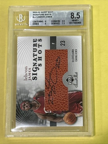 LEBRON JAMES BGS 8.5 2005-06 UPPER DECK SWEET SHOT SIGNATURES AUTO ...