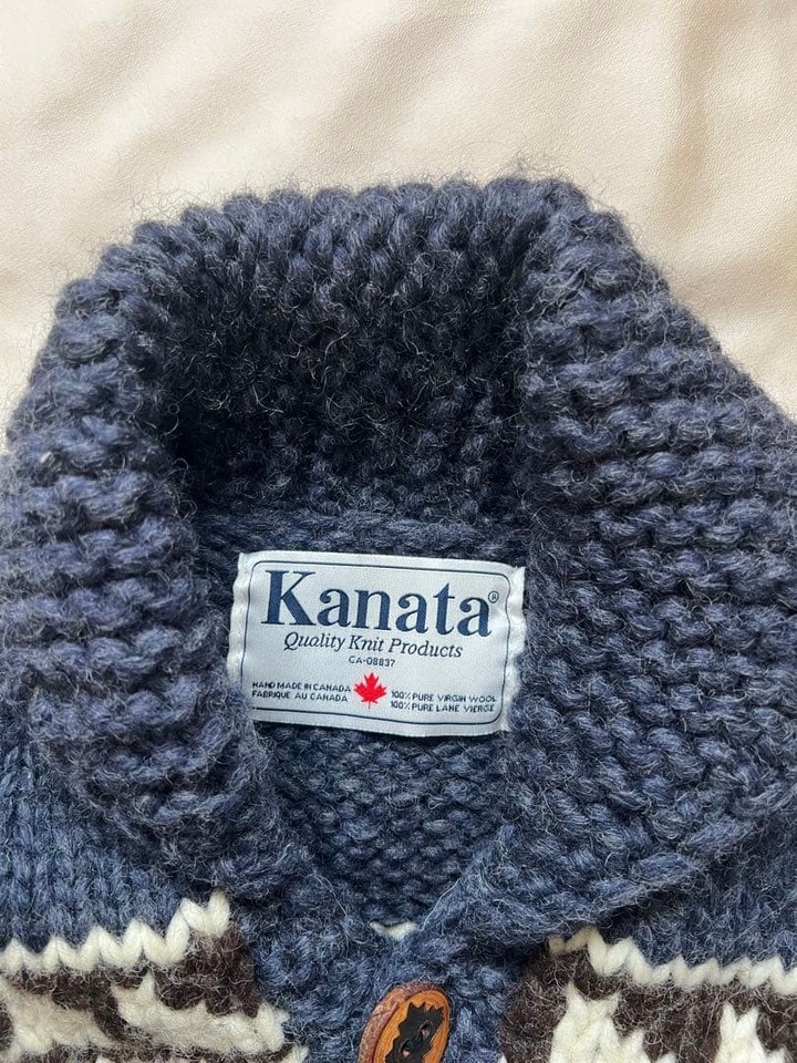 Kanata Cowichan Sweater Canadian Knit Cardigan Heavy Wool | eBay
