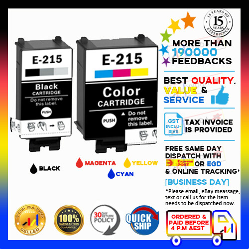 4x YYUDA NoN-OEM 3x 215BK 1x 215C Ink Cartridge for Epson WF100 ...