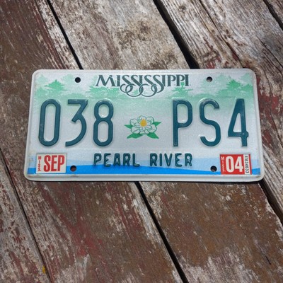 2004 Mississippi License Plate - "038 PS4" PEARL RIVER SEP 04 Stickers ...