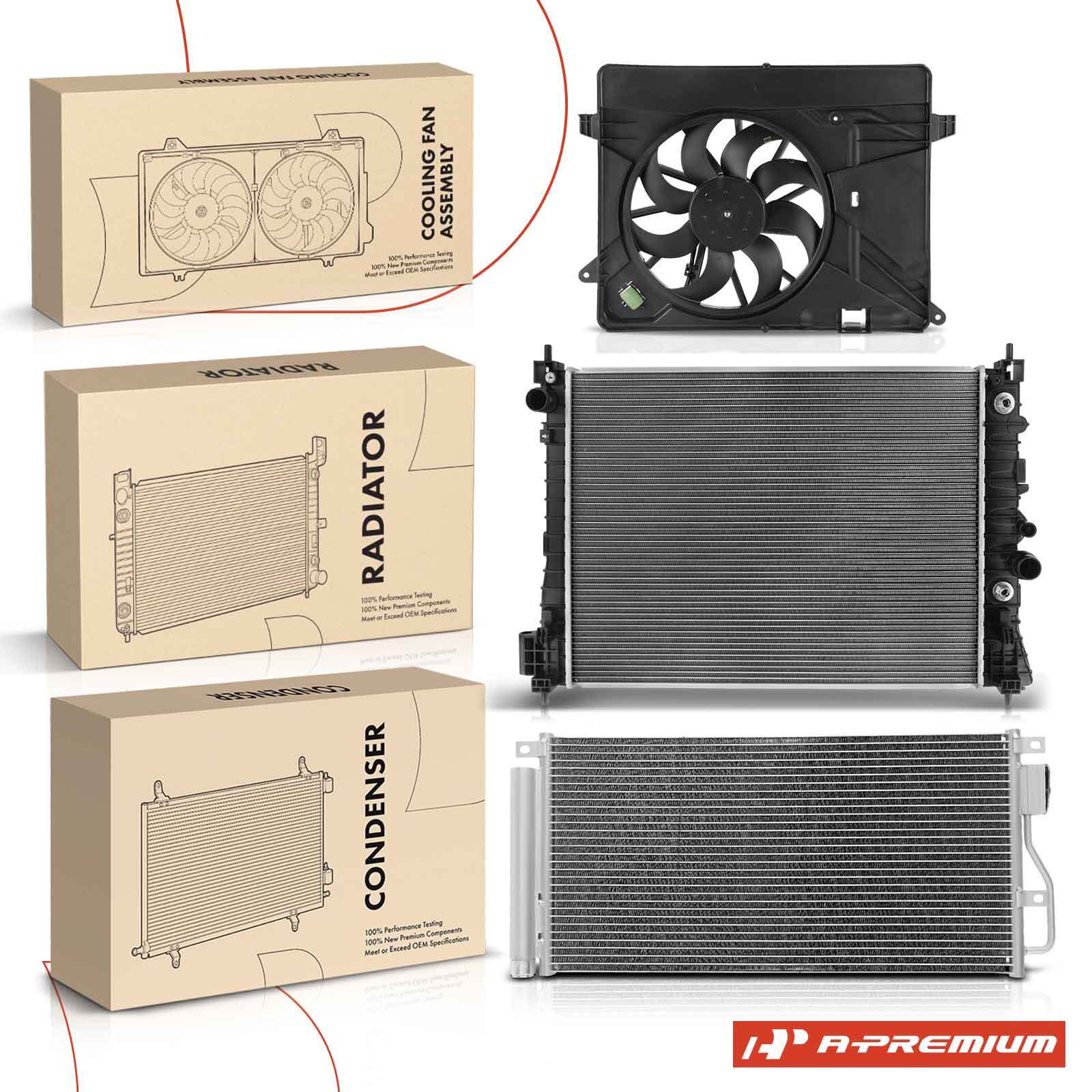 A-Premium Radiator & A/C Condenser & Cooling Fan Assembly for Buick ...