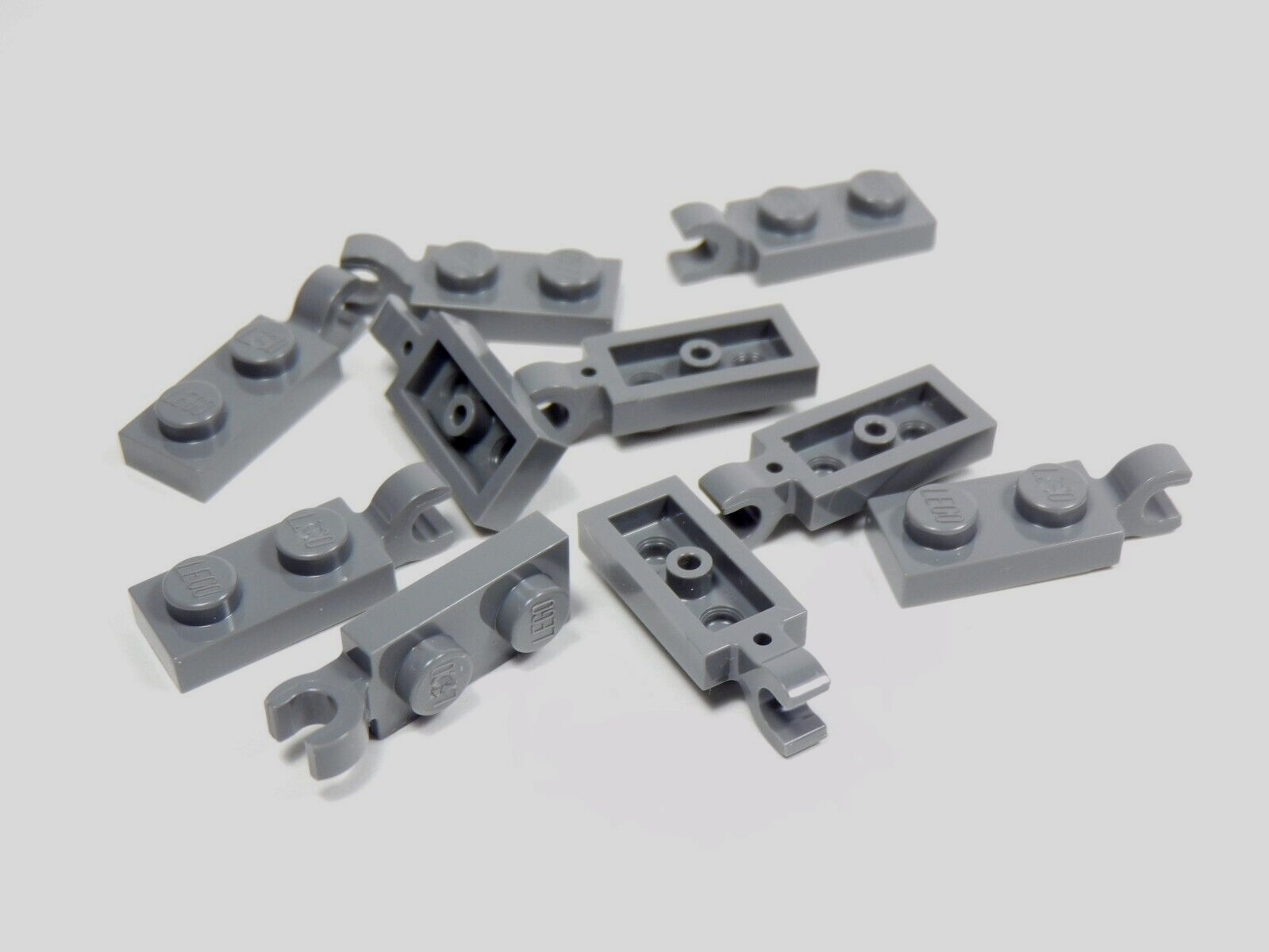 LEGO Lot of 10 Dark Bluish Gray 1x2 Modified Plates w/ Clip on End F5 ...