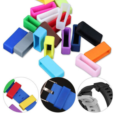 5/10 Pcs Band Strap Loop Silicone Rubber Watch Keeper Holder Hoop Rings ...