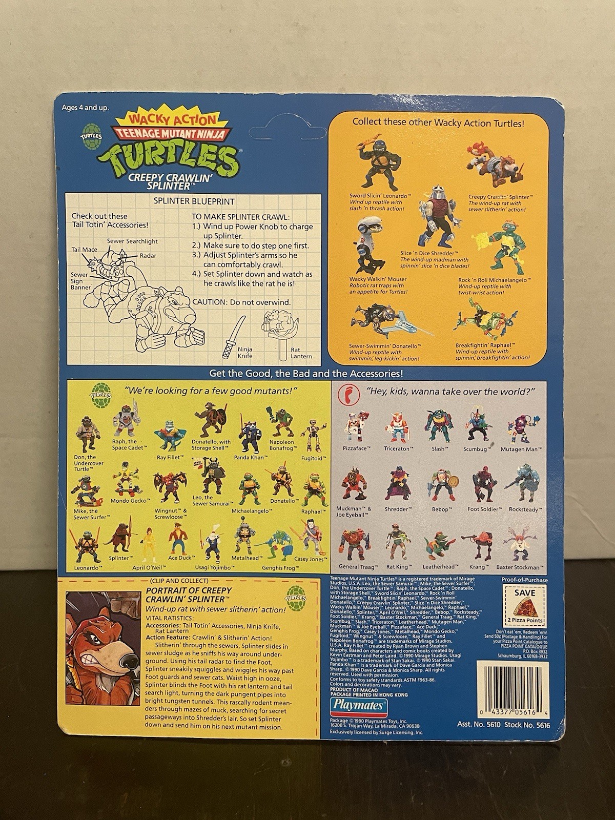 Teenage Mutant Ninja Turtles Creepy Crawlin Splinter Figure 1990 ...