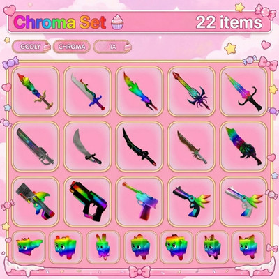 ALL Chroma (CHOOSE) Murder Mystery 2 MM2 Godly Knives Guns 22 Chroma ...