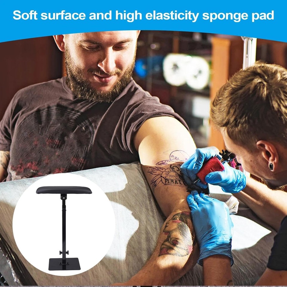 Tattoo Arm Rest Stand Adjustable Height Soft Pad Heavy Duty Studio ...