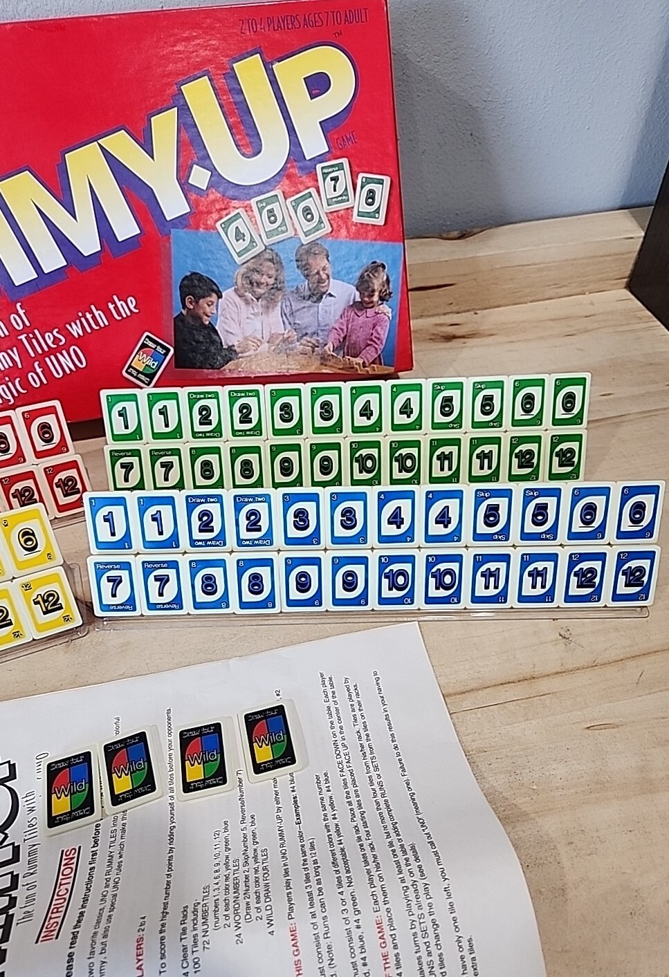 UNO Rummy-Up Tile Board Game Mattel (1993) Complete Clean & Pre-owned ...