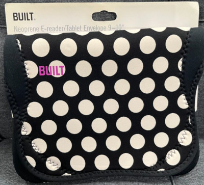Built NY Neoprene E-Reader/Tablet Envelope Sleeve 9-10" PolkaDots Black ...