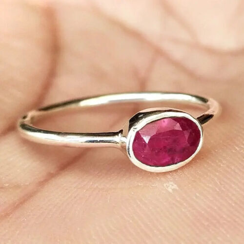 Handmade 925 Sterling Silver Indian Ruby Gemstone Ring Woman Gift Ring AP-351 | eBay