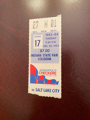 12/20/83 Salt Lake City Golden Eagles @ Indianapolis Checkers CHL ...