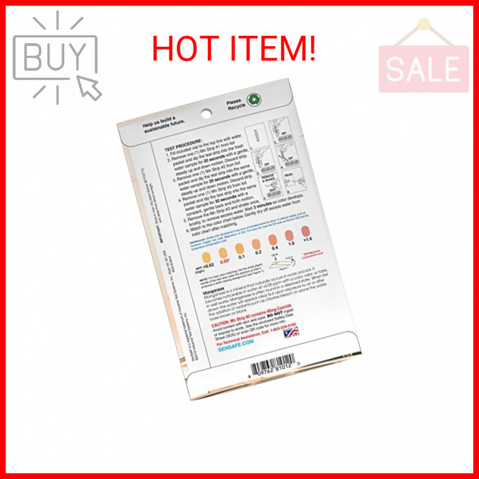 Industrial Test Systems 481012 Sensafe Manganese Water Test Strip Kit ...