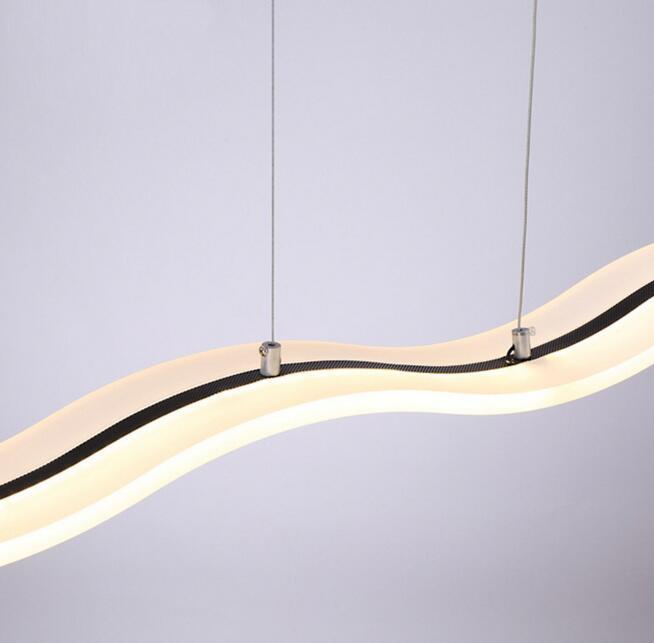38W Modern Acrylic LED Wave Chandelier S shape Pendant Light Ceiling ...