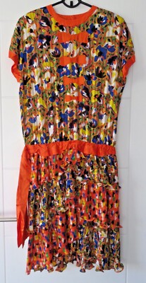 KANGA COLLECTION BY DALE TRYON LONDON VIBRANT ORANGE 80S COUTURE DRESS ...