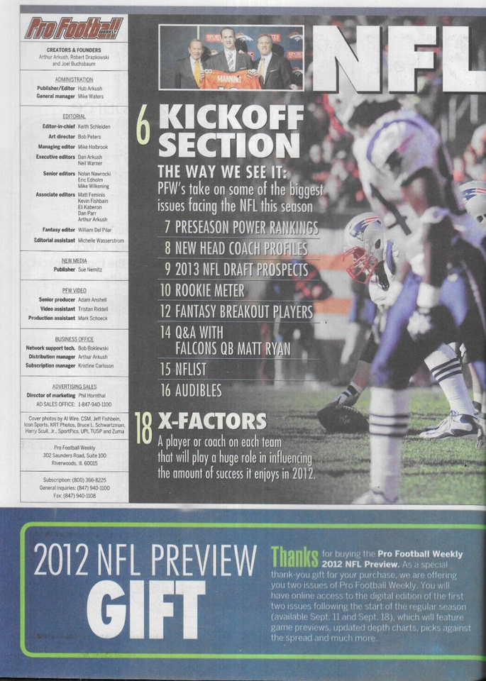 Pro Football Weekly Magazine Preview NFL Scouting Reports Player ...
