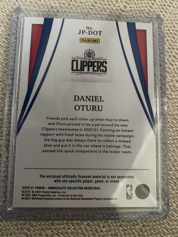 2020-21 IMMACULATE PATCH /50 JERSEY NUMBERS LOS ANGELES CLIPPERS DANIEL ...