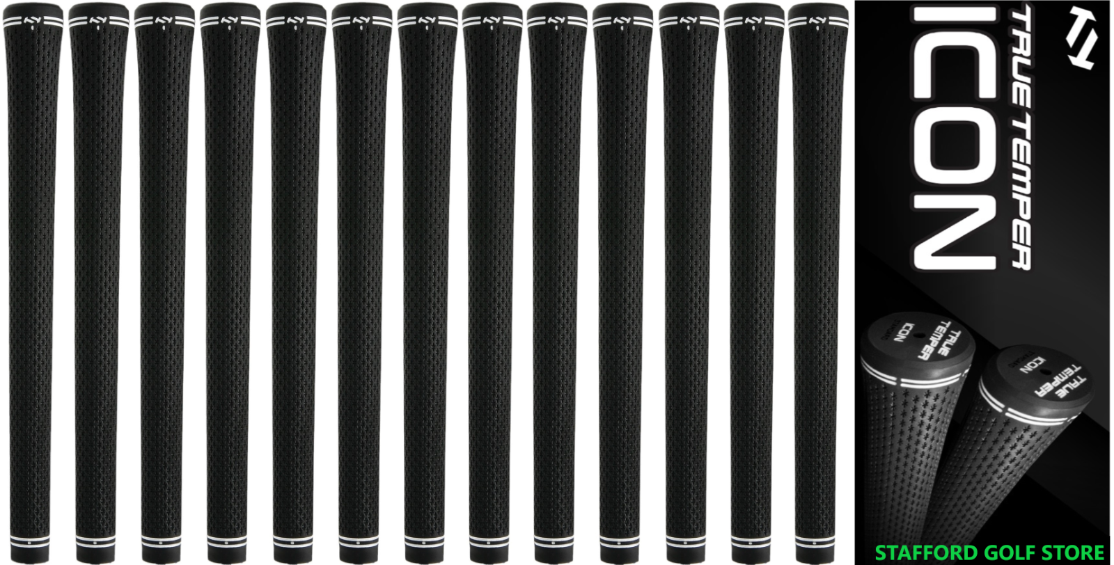 True Temper Icon Golf Club Grips Black/White Standard Core .580 Round ...