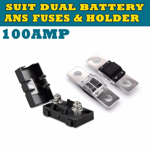 100A MIDI ANS FUSES HOLDERS SUIT DUAL BATTERY OR SOLAR 100AMP BOLT DOWN ...