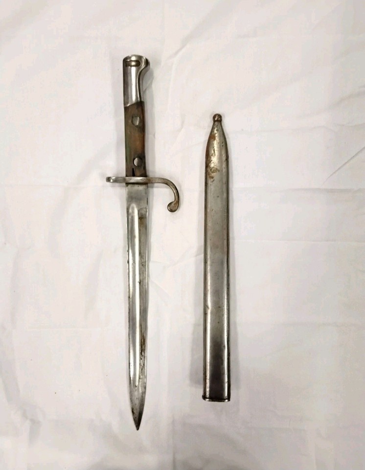 Military Surplus Bayonet with Metal Scabbard – Vintage Knife Blade ...