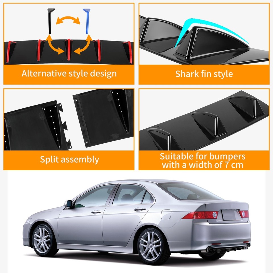 Rear Bumper Diffuser Lip Spoiler Splitter For Ford Falcon BA BF FG FGX ...