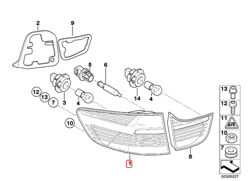 BMW E71 X6 LCI Outer Rear Tail Light LED (Left) 63217295001 7295001 | eBay