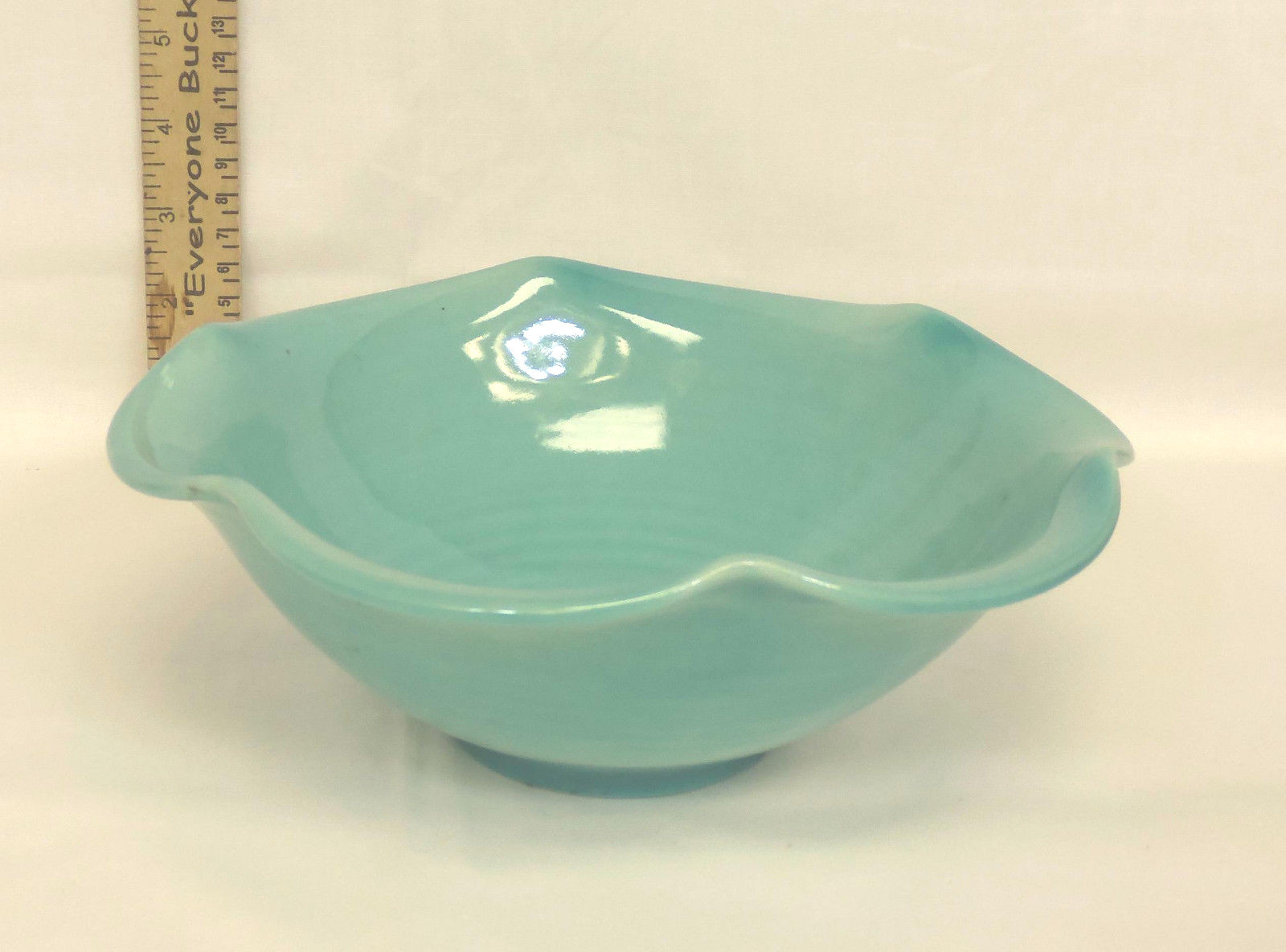 1946 Rookwood Art Pottery ROBINS EGG BLUE Scalloped Serving 9" Bowl ...