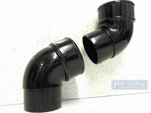 Gutter Swan Neck Down Pipe Rainwater Offset Bend Set 68mm Black for ...