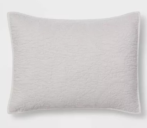 Threshold Garment Washed Paisley Stitch Quilted Sham ~ Standard ~ Gray ...