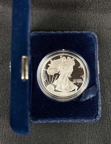 2000 American Eagle One Ounce Silver Proof Coin in Case with COA - Mac ...