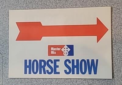 MASTER MIX VINTAGE HORSE SHOW ANIMAL FEEDS TWO SIDED ORIGINAL SIGN 4H ...
