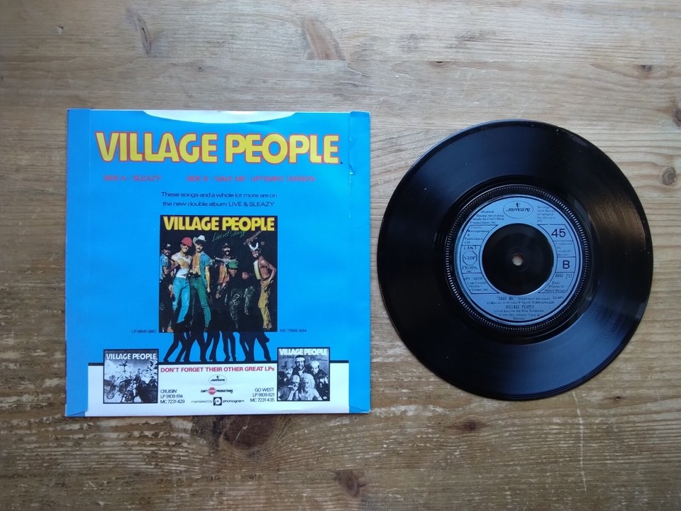 Village People Sleazy / Save Me Excellent 7" Single Vinyl Record ...