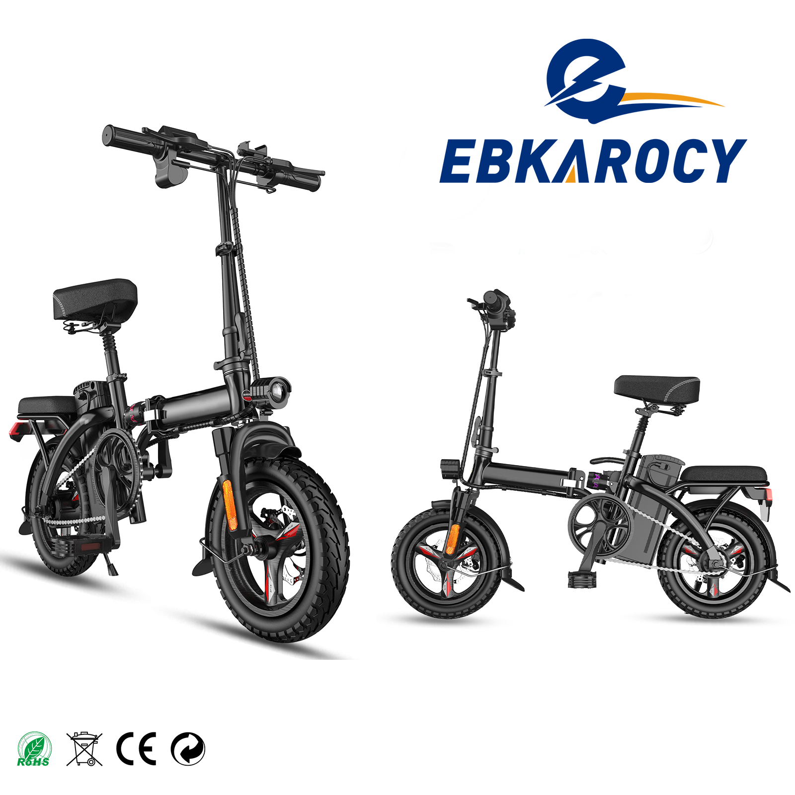EBKAROCY New Ebike 14\" 400W 48V 15Ah Electric Bicycle Bike Folding E ...