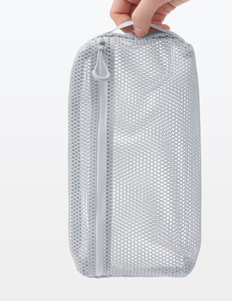 MUJI polyester mesh case S M L Black Gray Orange Navy Green pink kaki ...