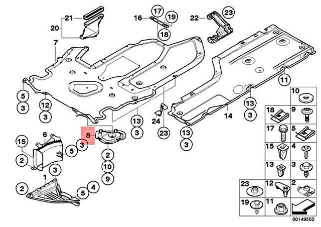BMW 5 E60 2.5i 140kw Underfloor Coating Cover 51757162322 Genuine for ...