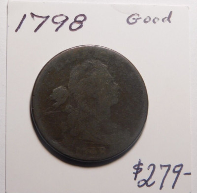 1798 DRAPED BUST LARGE CENT ORIGINAL FULL DATE!!!!!!!! GREAT DETAIL ON ...