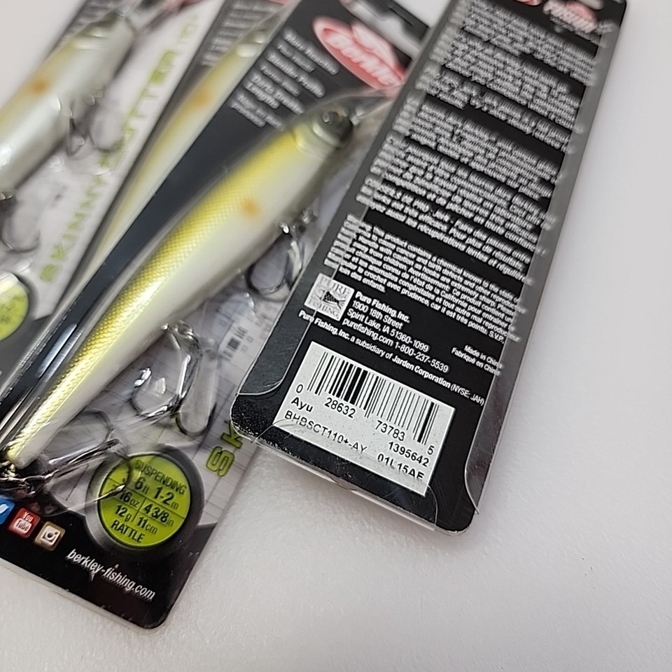 18 BERKLEY SKINNY CUTTER 110 SHALLOW 4-3/8" Jerk Bait Lot 7/16OZ Lures ...