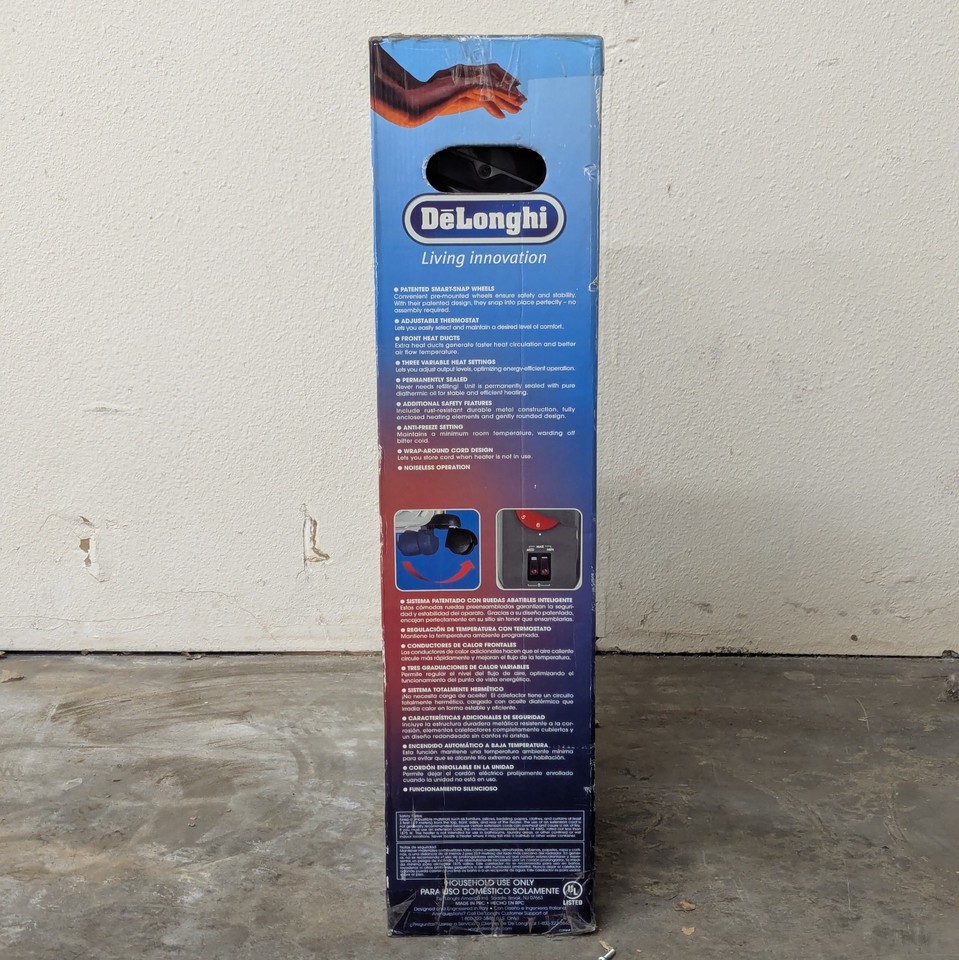 New DeLonghi Safe Heat Electric Oil-Filled EW0507W Radiator Heater ...