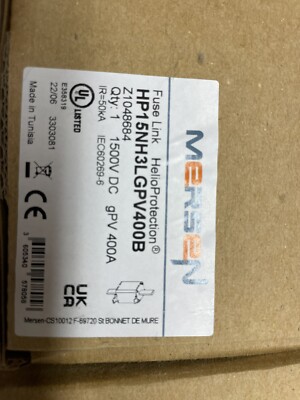 FERRAZ SHAWMUT HP15NH3LGPV400B 400 AMP Helio Protection Fuse 1500 VDC ...