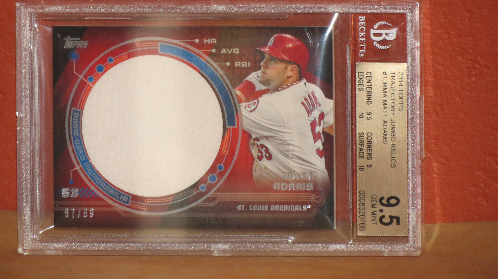 2014 Topps Trajectory Jumbo Relics Matt Adams Card BGS 9.5 | eBay