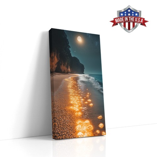 Moonlit Ember Tide Wall Art, Canvas Print for Home Decor, Wall Decor ...