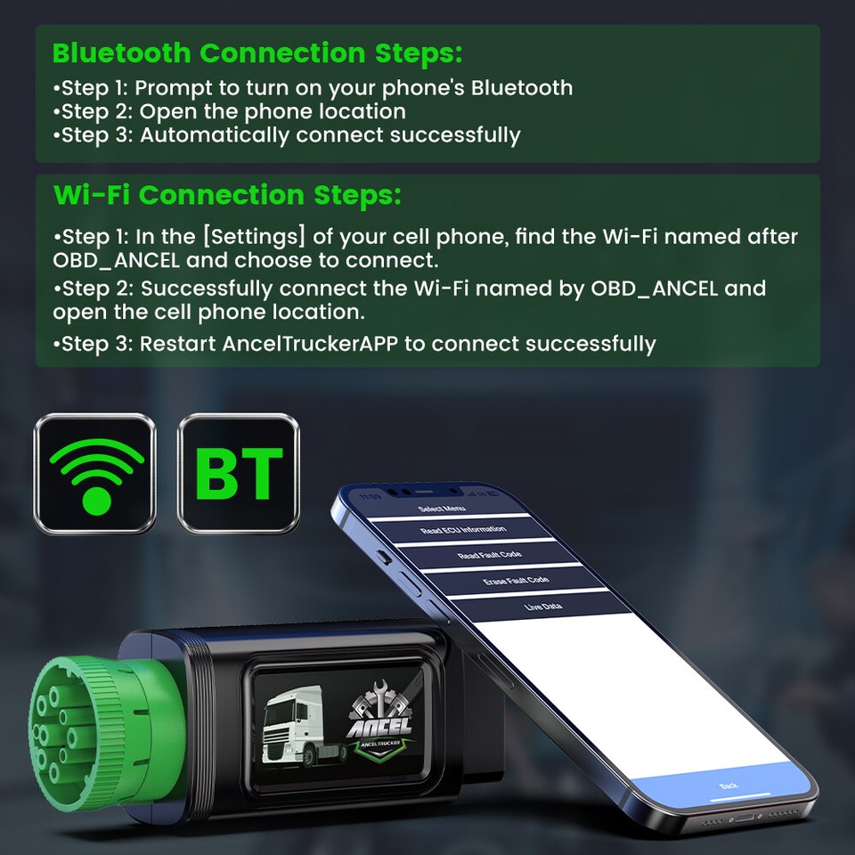 Heavy Duty Truck For Volvo & International OBD2 Scanner Idle Speed ...