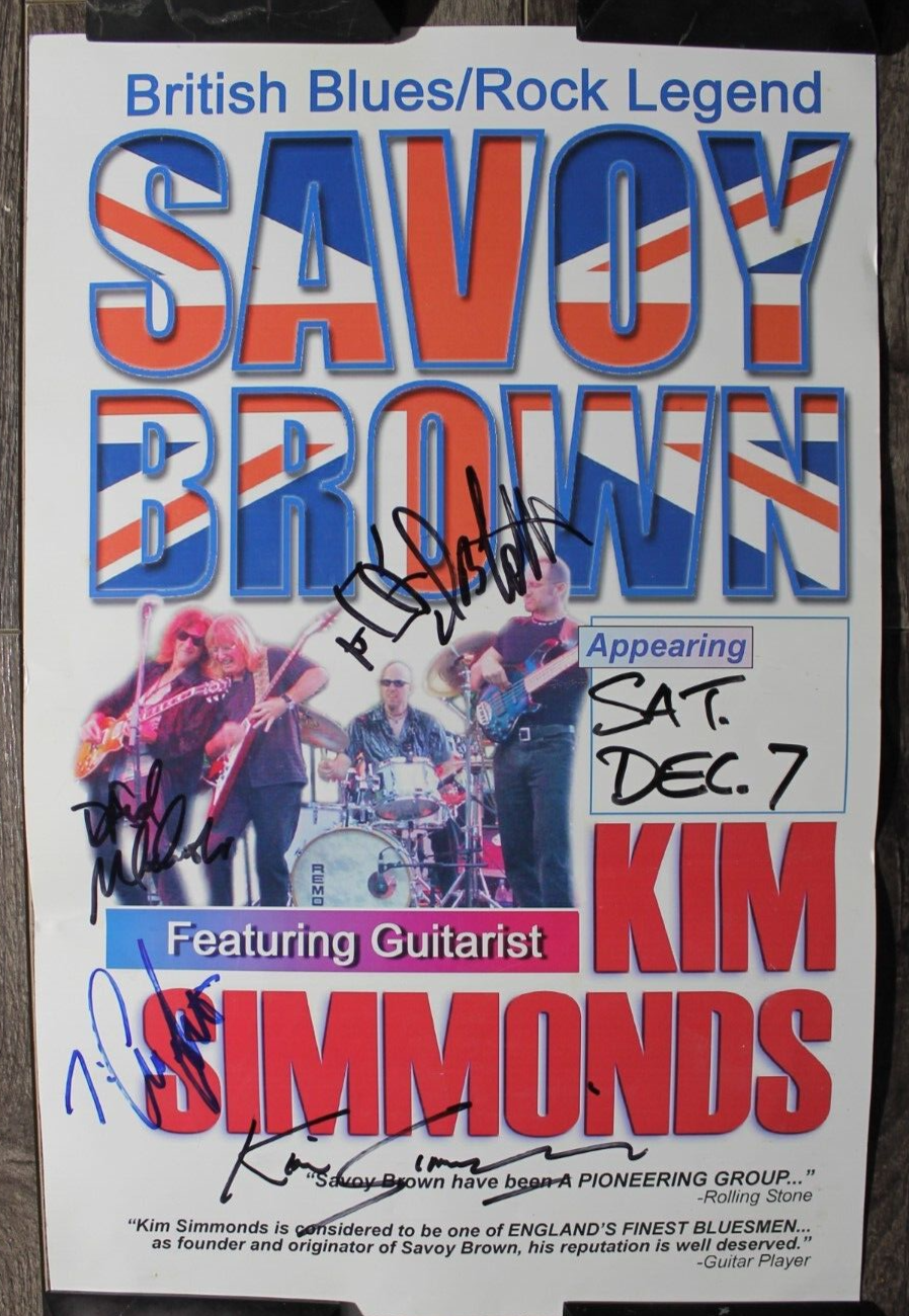 Savoy Brown SIGNED Tour Poster Kim Simmonds David Malachowski Gerry ...