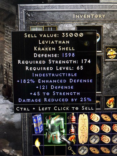 DIABLO 2: RESURRECTED Perfect 25% DR Leviathan, unique Kraken Shell PC ...