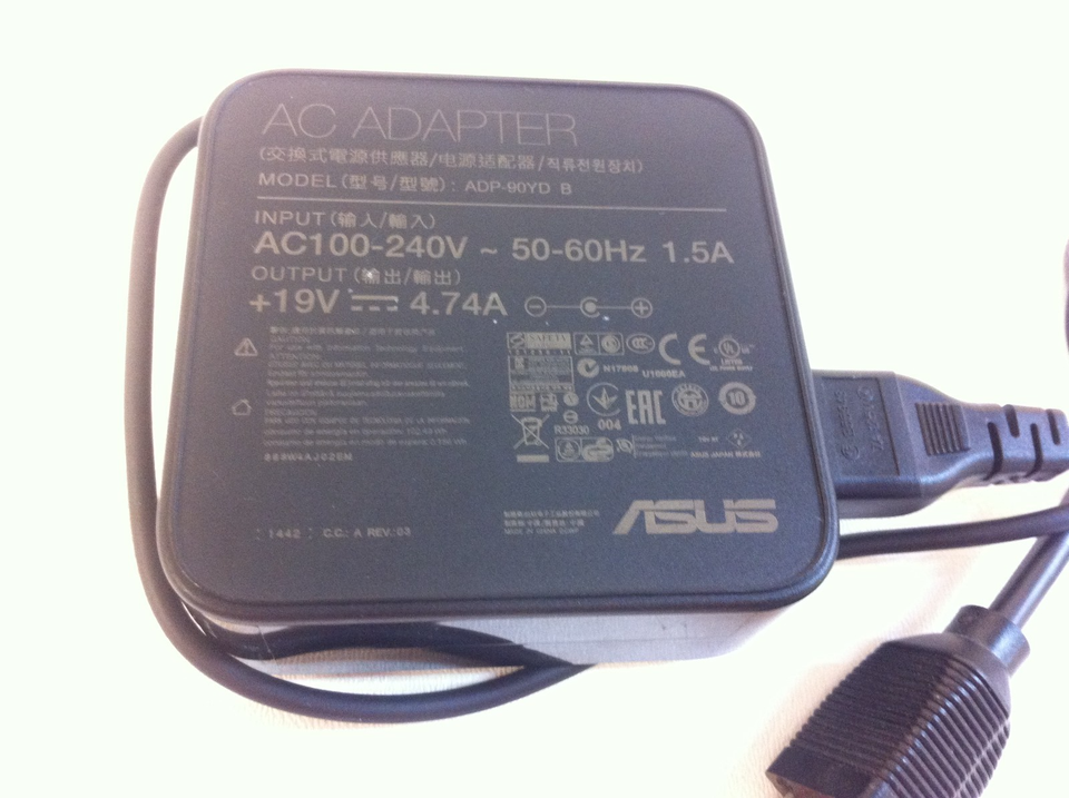 Genuine Original ASUS 90W 19V 4.74A AC Adapter W/ Cord ADP-90YD B ...