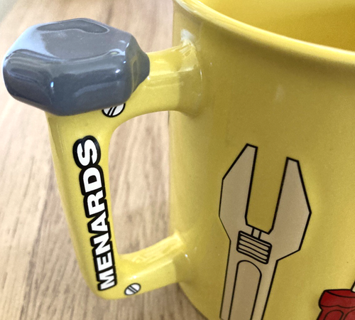 Menards 3D Raised Tools Ceramic Cup with Bolt Handle Menards Coffee Mug ...