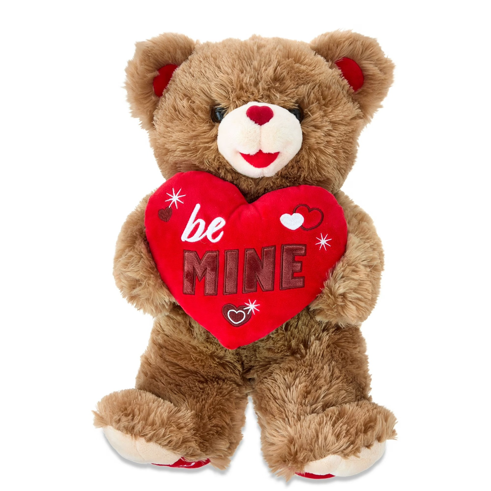 Valentine's Day Sweetheart Brown Teddy Bear Plush Toy, 14" + Kisses ...