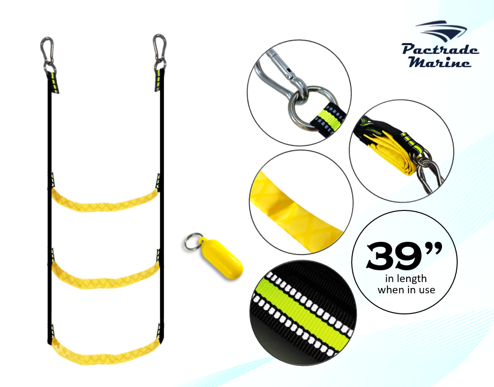 Pactrade Marine Kayak Canoe Emergency Rope Ladder Assist Boarding Nylon ...