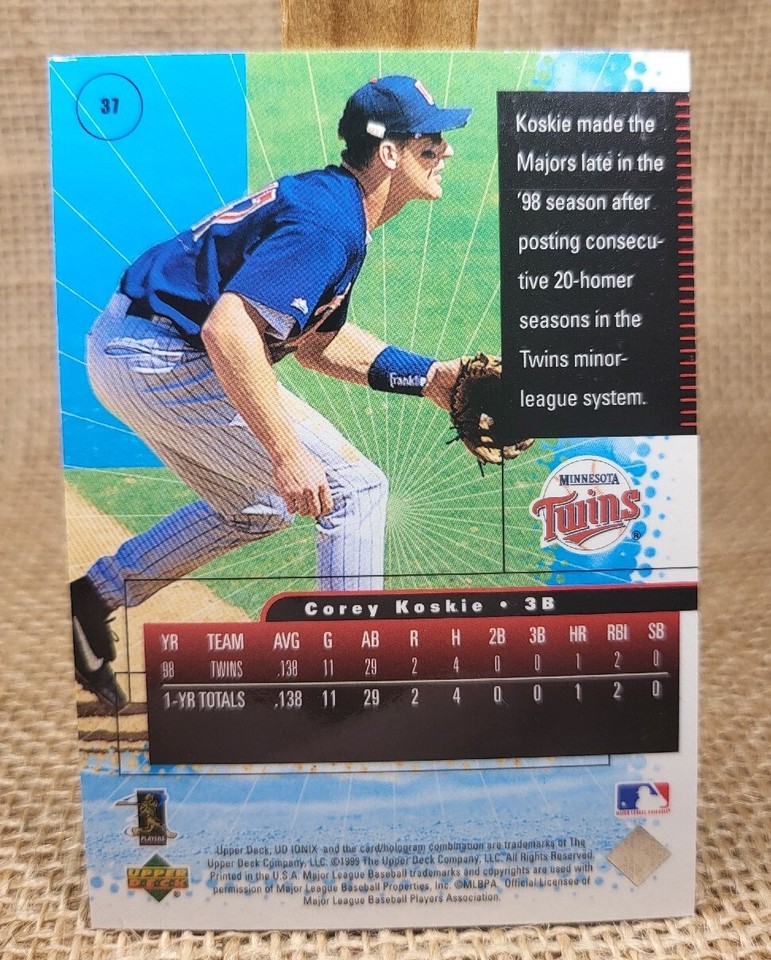 1999 Upper Deck Ionix Corey Koskie Baseball Card #37 Twins A9 | eBay