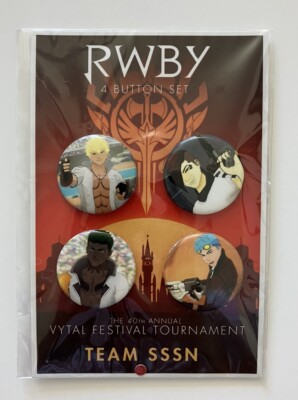 RWBY 4 Button Set Team SSSN Vytal Festival Tournament Rooster Teeth ...