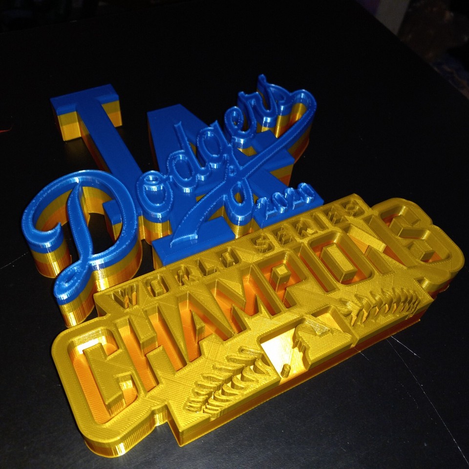 GOLD EDITION LA DODGERS WORLD SERIES CHAMPS SIGN PLAQUE STAND-3D ...
